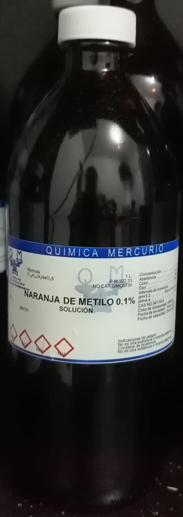 NARANJA DE METILO 0.1% – Quimica y Servicios Maher S. A. de C. V